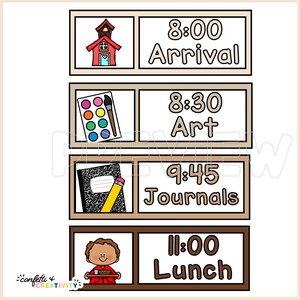 Visual Classroom Schedule Cards: Editable, Elementary (digital Download ...