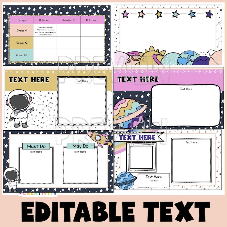 Space Classroom Google Slides Template: Editable Teacher Decor (digital ...