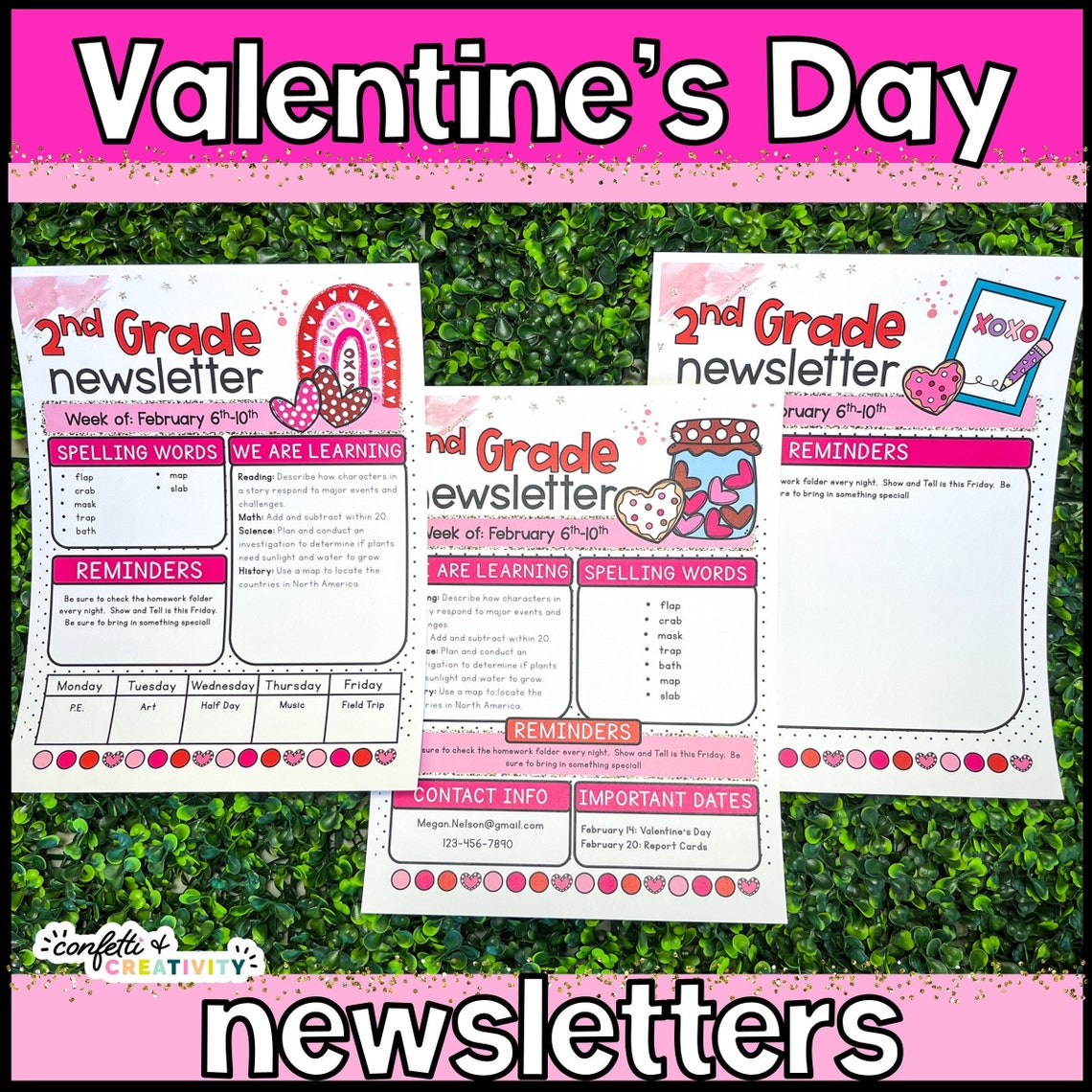 EDITABLE Valentine's Day Classroom Newsletter Teacher - Etsy