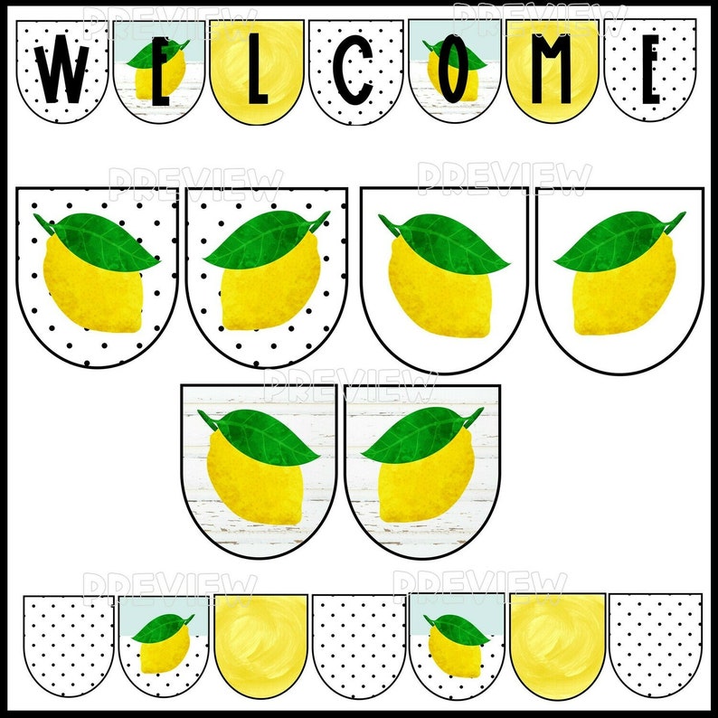 Editable Classroom Welcome Banner Lemon Farmhouse Classroom - Etsy