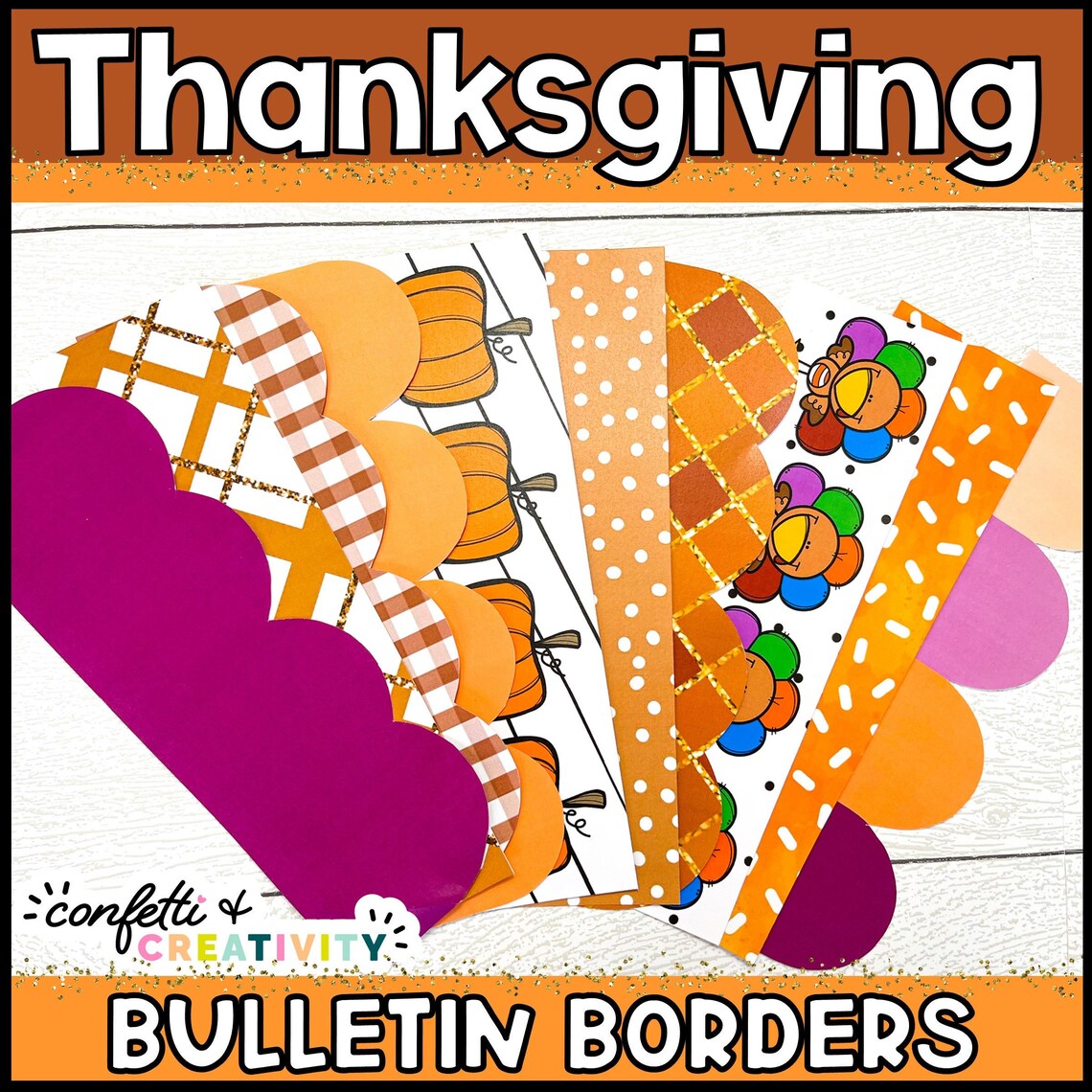 Thanksgiving Bulletin Board Borders: Fall Classroom Decor Pack (digital ...