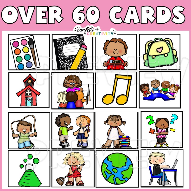 Visual Daily Schedule Cards: Colorful Elementary Classroom (digital ...