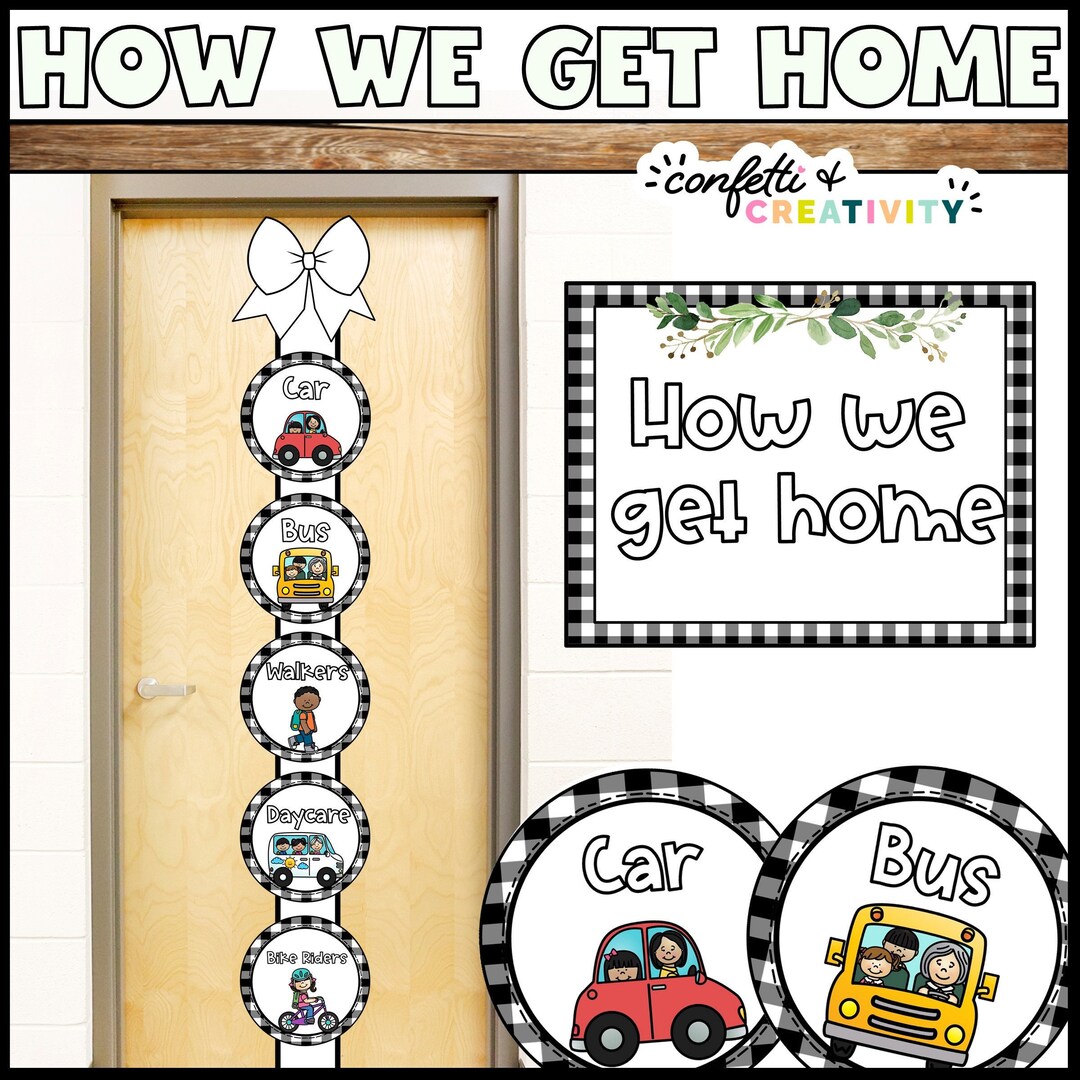Farmhouse Classroom Dismissal Chart: Editable How We Get Home Display ...