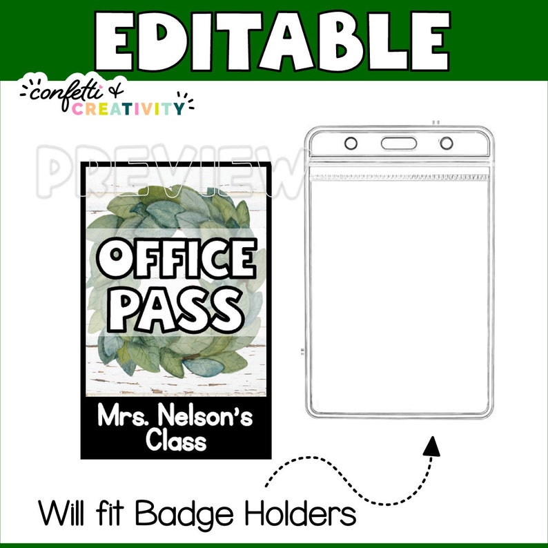 Editable Classroom Hall Passes: Modern Farmhouse Decor (digital ...