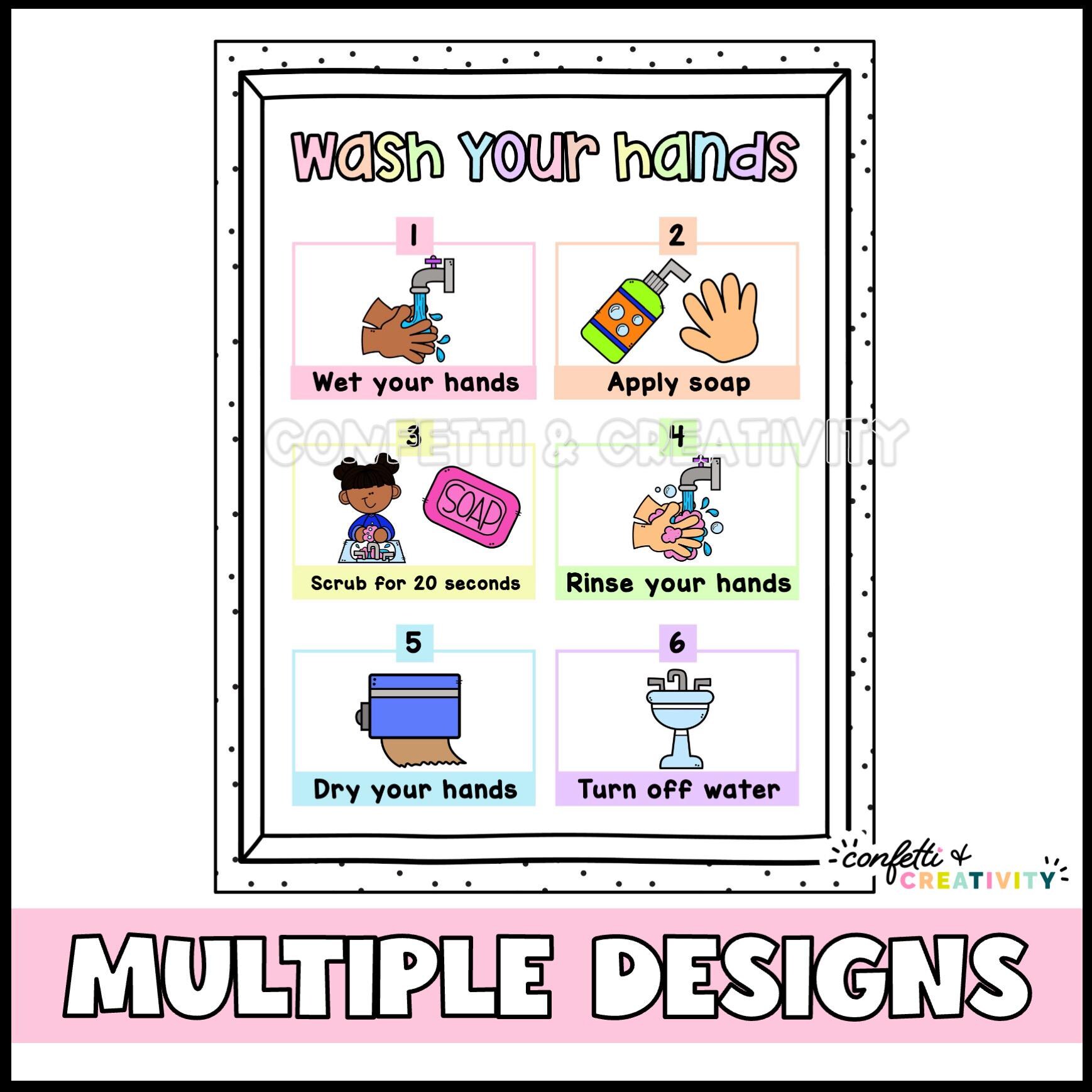 Hand Washing Posters Printable | Classroom Hygiene Charts | Bathroom ...