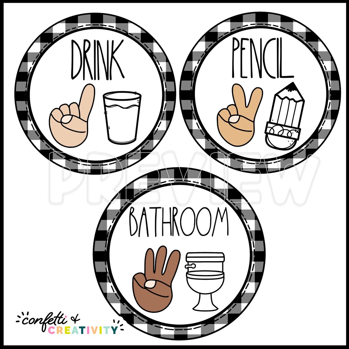 Farmhouse Classroom Hand Signal Posters (digital Download) - Etsy