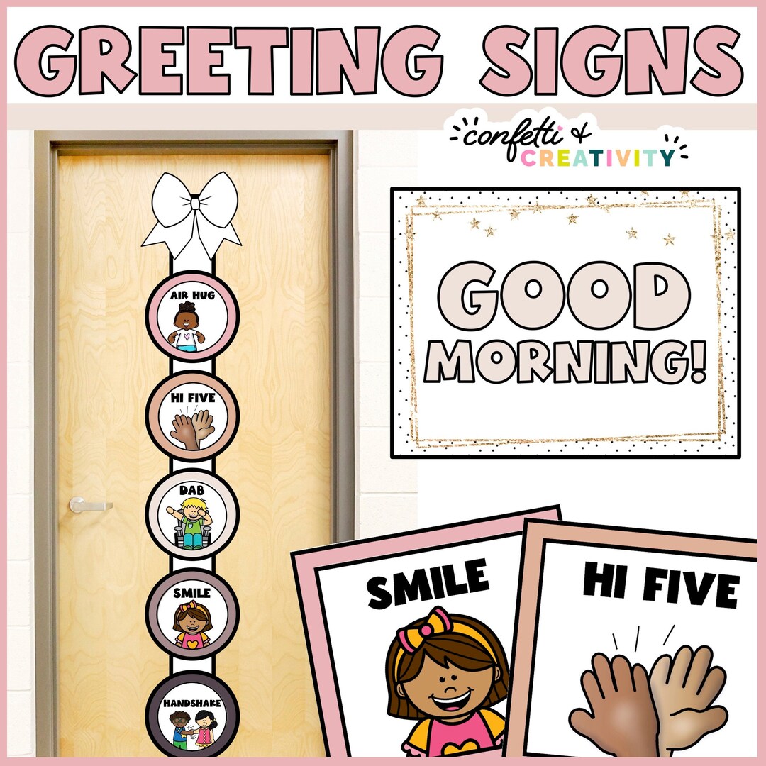 Boho Classroom Greeting Sign Choices: Morning Greetings (digital ...