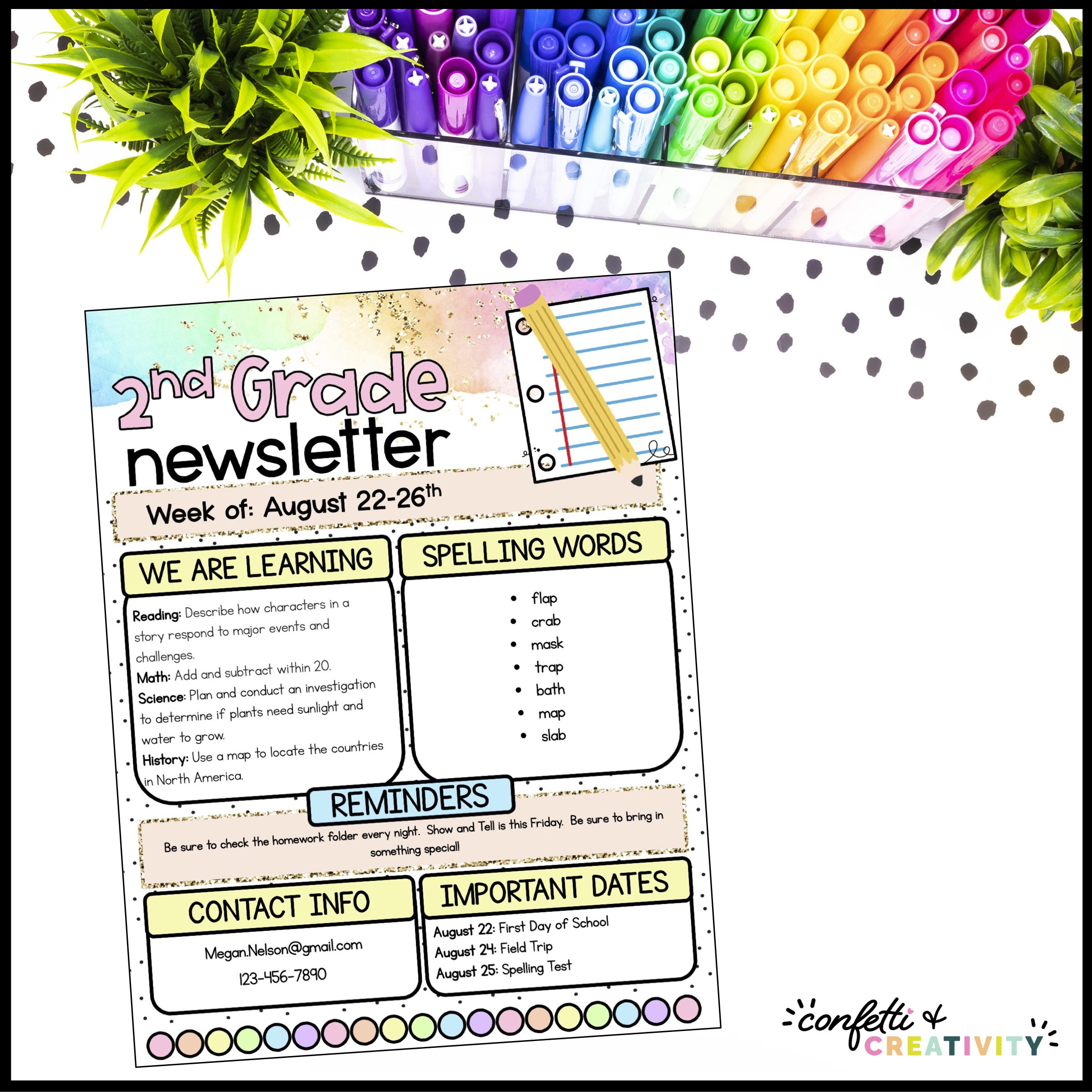 Editable Pastel Classroom Newsletter Template (digital Download) - Etsy
