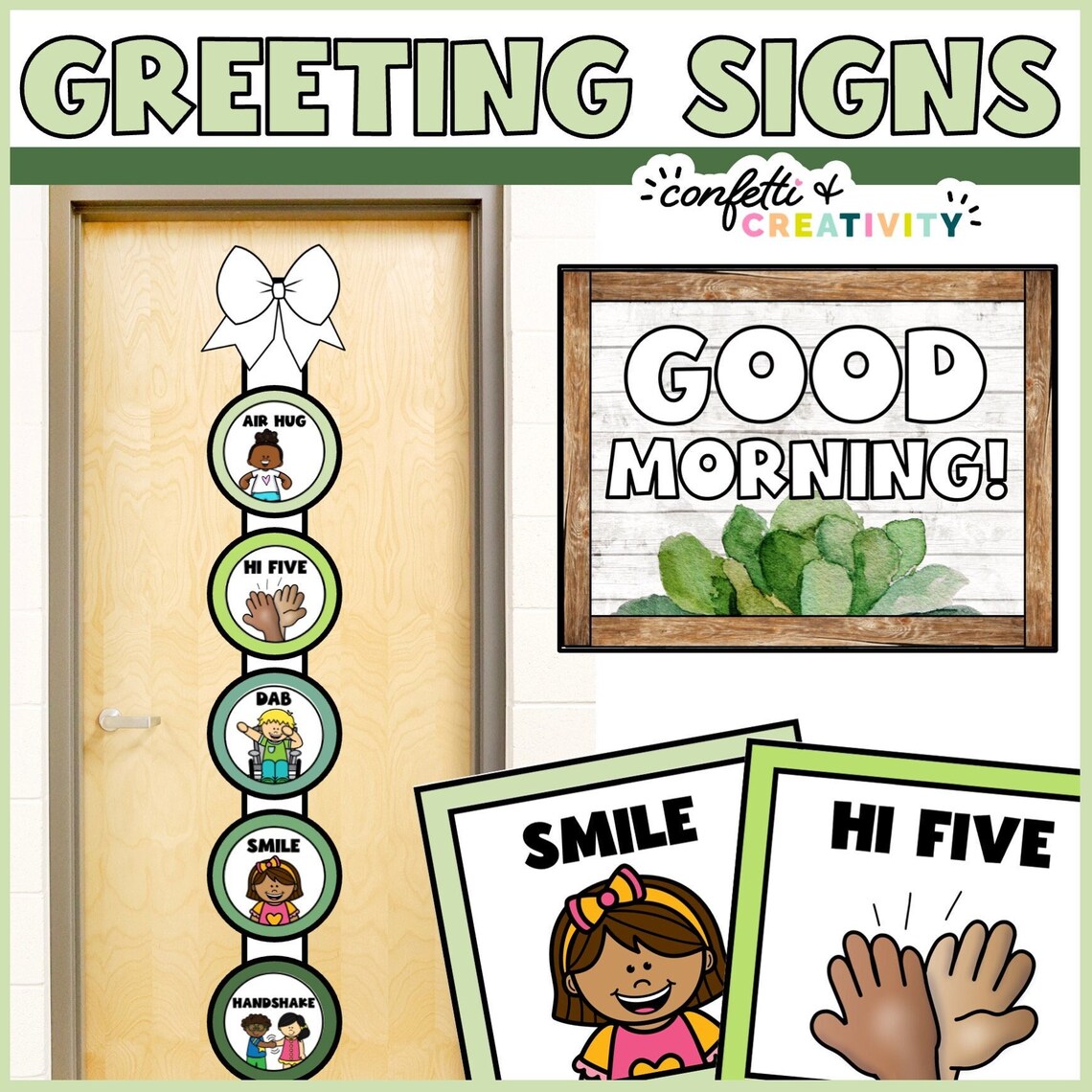 Plant Classroom Decor: Morning Greeting Signs for Students (digital ...