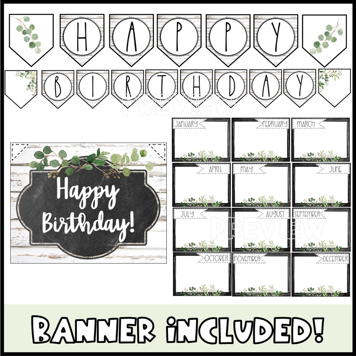 Modern Farmhouse Classroom Birthday Display Classroom - Etsy
