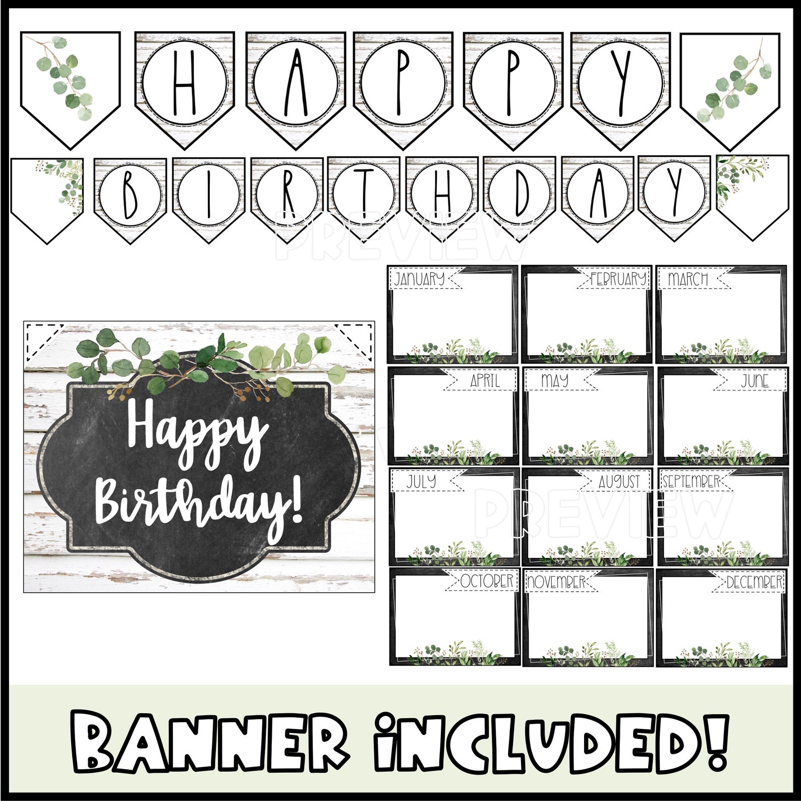 Modern Farmhouse Classroom Birthday Display Classroom - Etsy
