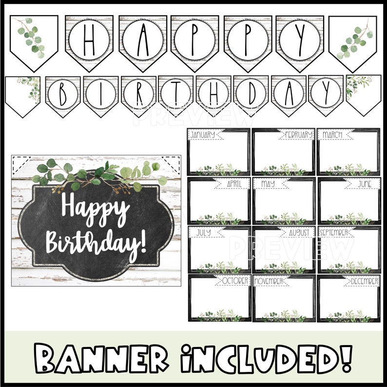 Modern Farmhouse Classroom Birthday Display Classroom - Etsy