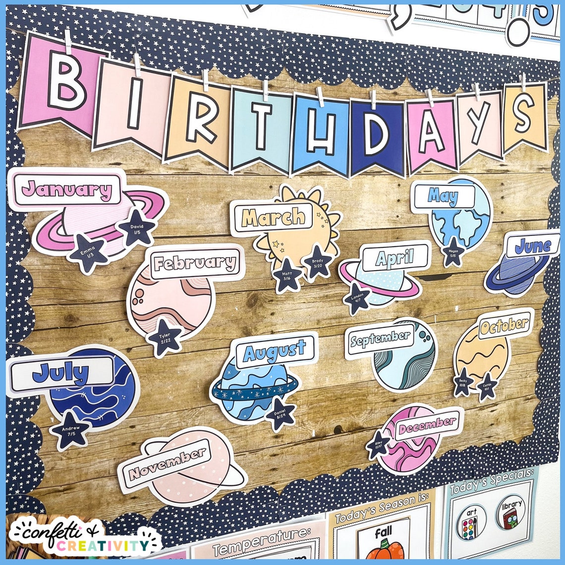 Space Birthday Bulletin Board: Elementary Classroom Decor (digital ...