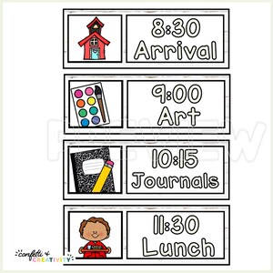 Farmhouse Daily Schedule Cards | Editable Classroom Schedule ...