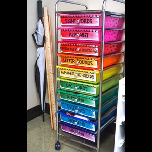 10 Drawer Cart Labels for the Classroom | Watercolor Classroom Decor ...