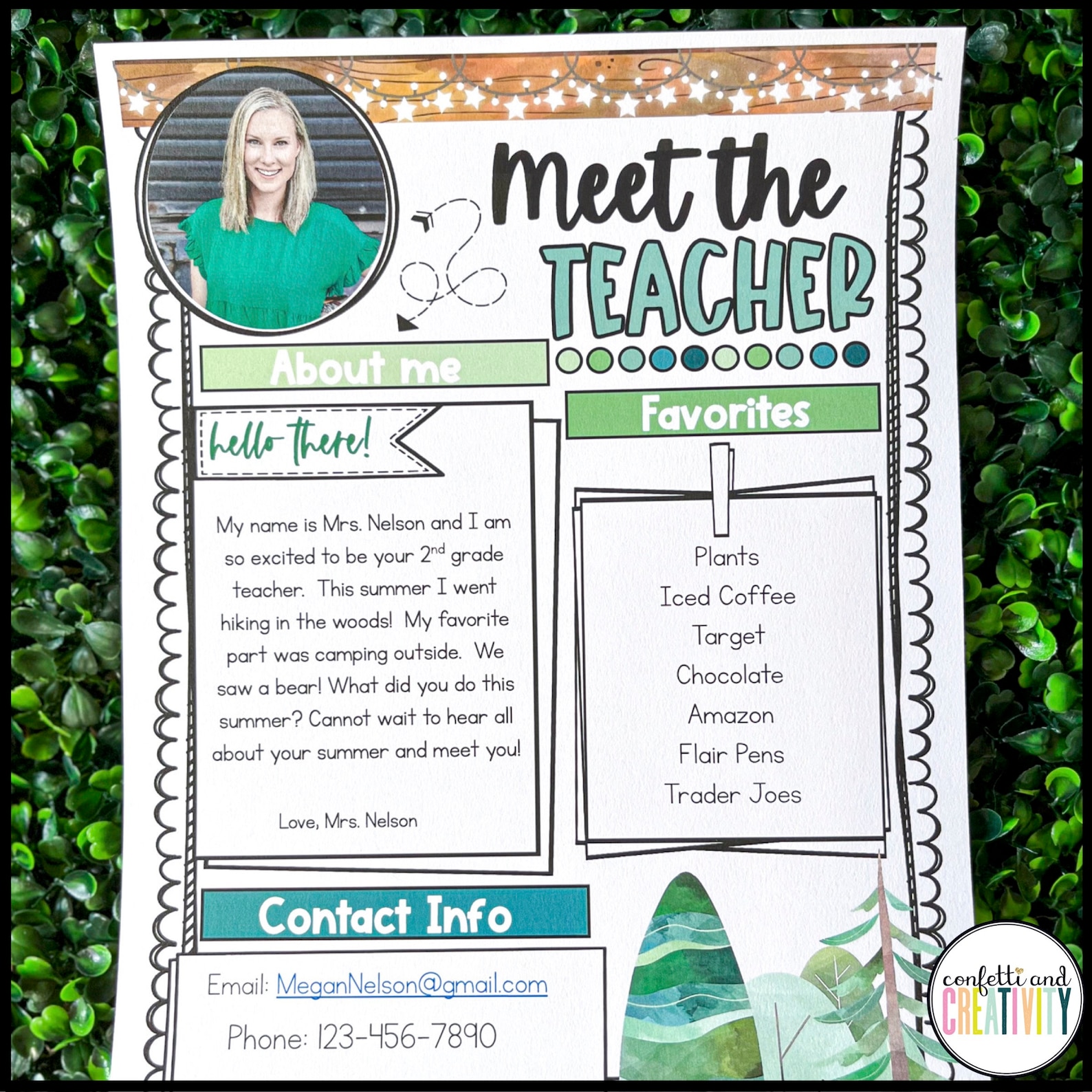 Nature Classroom Decor: Editable Meet the Teacher Template (digital ...