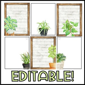 Editable Classroom Posters | Plant Classroom Decor | Elementary ...