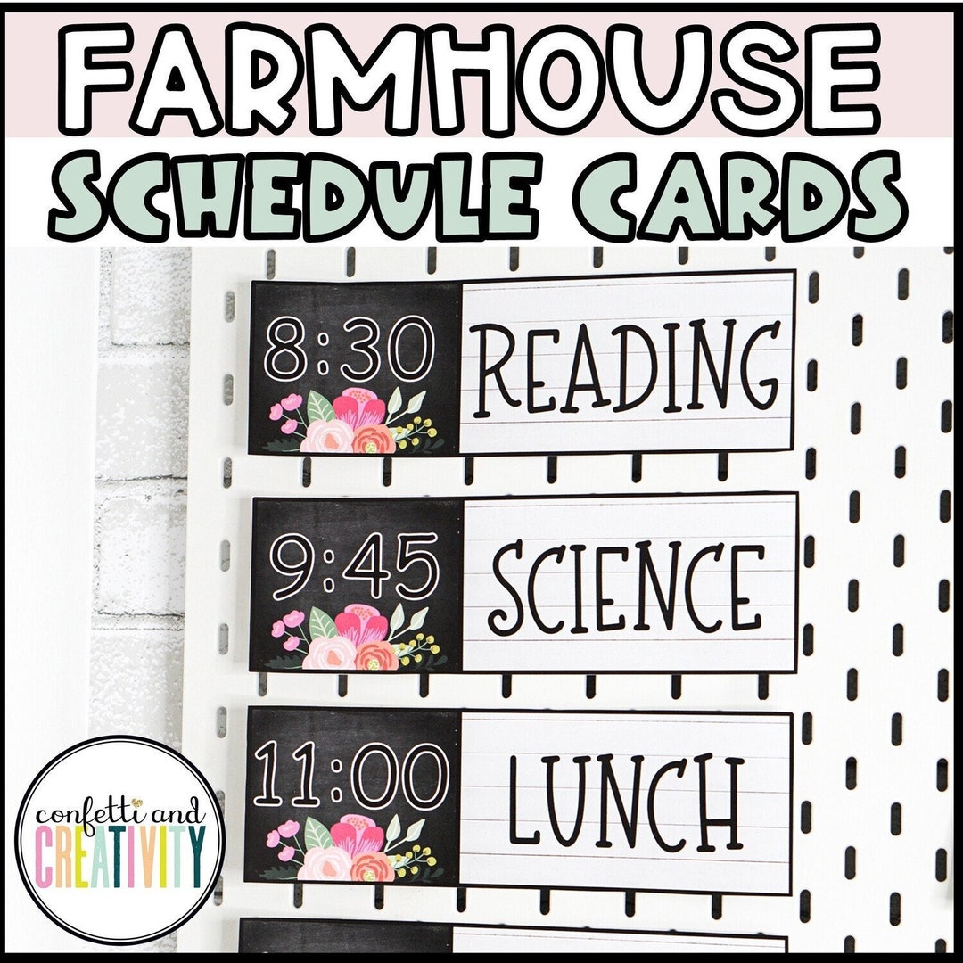 Floral Farmhouse Classroom Schedule | Editable Classroom Schedule ...