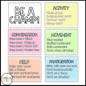 Pastel CHAMPS Posters | Colorful Classroom Decor | Classroom Management ...