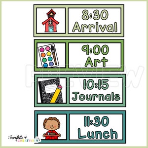 Nature Daily Schedule Cards | Editable Classroom Schedule | Elementary ...