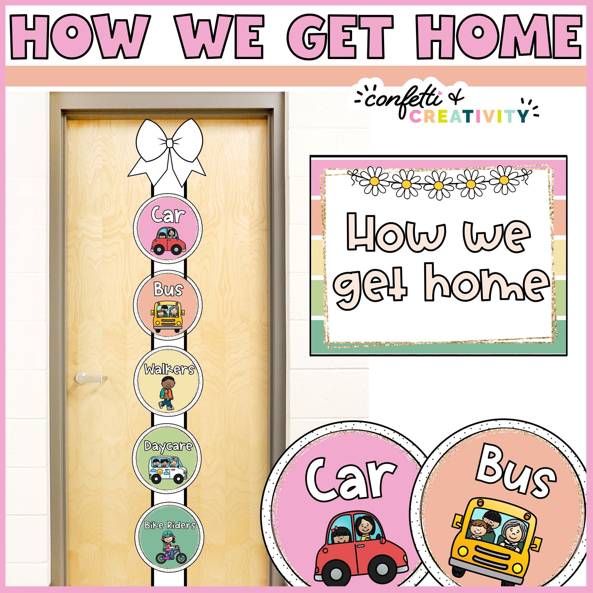 Elementary Classroom Dismissal Chart Template: How We Go Home Bulletin ...