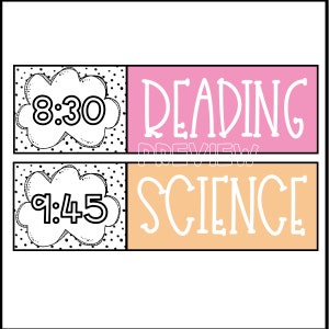 Colorful Classroom Schedule Cards: Editable Elementary Decor (digital ...