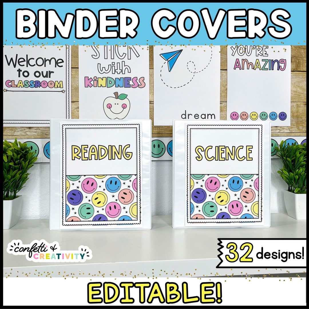 Bright Binder Covers & Spines | Editable Classroom Binder Covers ...