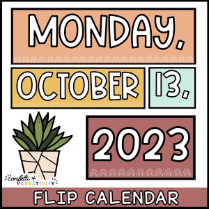 Neutral Classroom Calendar Pack Pocket Chart Calendar Cards Flip ...