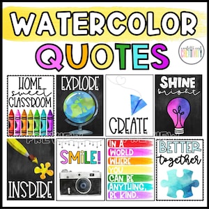 Watercolor Classroom Decor Bundle: Colorful Theme (digital Download) - Etsy