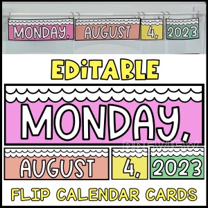 Colorful Classroom Calendar: Pocket Chart & Flip Calendar (digital ...