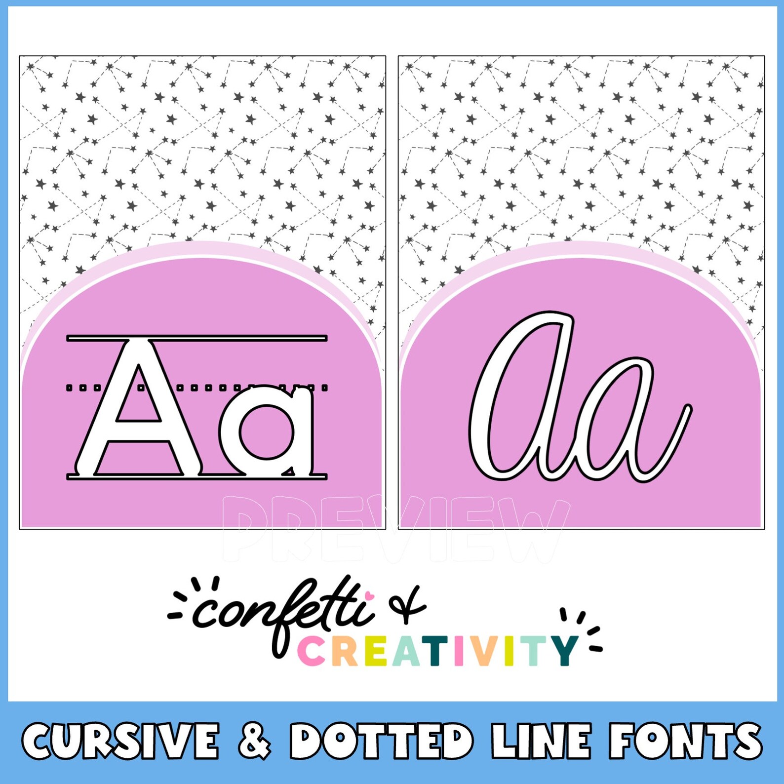 Space Classroom Alphabet Posters: Cursive & Standard Fonts (digital ...
