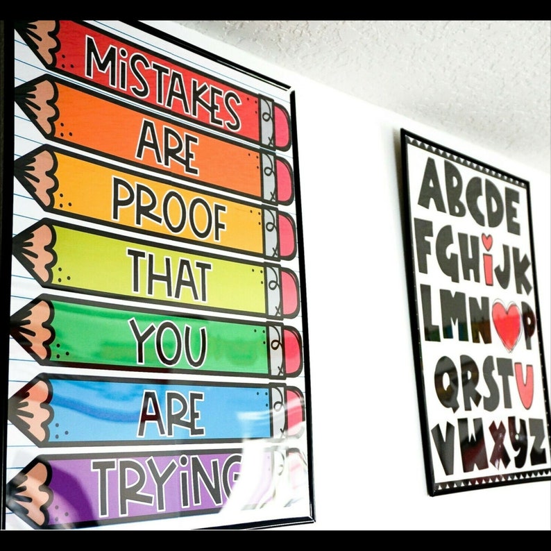 Bright Classroom Quote Posters Classroom Quotes Vintage - Etsy