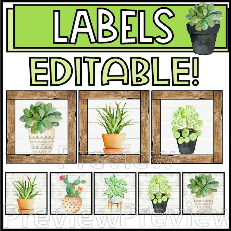 Editable Classroom Labels Plant Classroom Labels Plant - Etsy