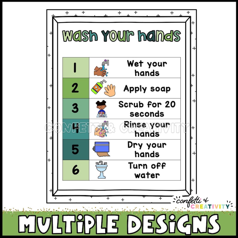 Hand Washing Posters Printable | Classroom Hygiene Charts | Bathroom ...