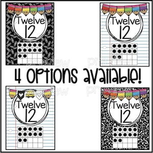 Classroom Number Posters: Vintage-inspired Ten Frames 0-20 (digital ...