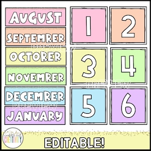Pastel Classroom Calendar Pack: Pocket Chart & Flip Calendar (digital ...