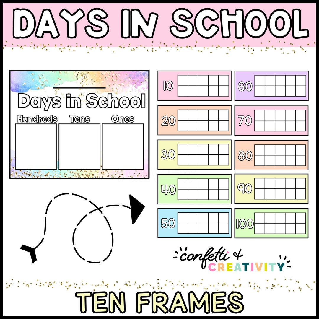 Pastel Days at School Posters | Days at School Tally | School Tally ...