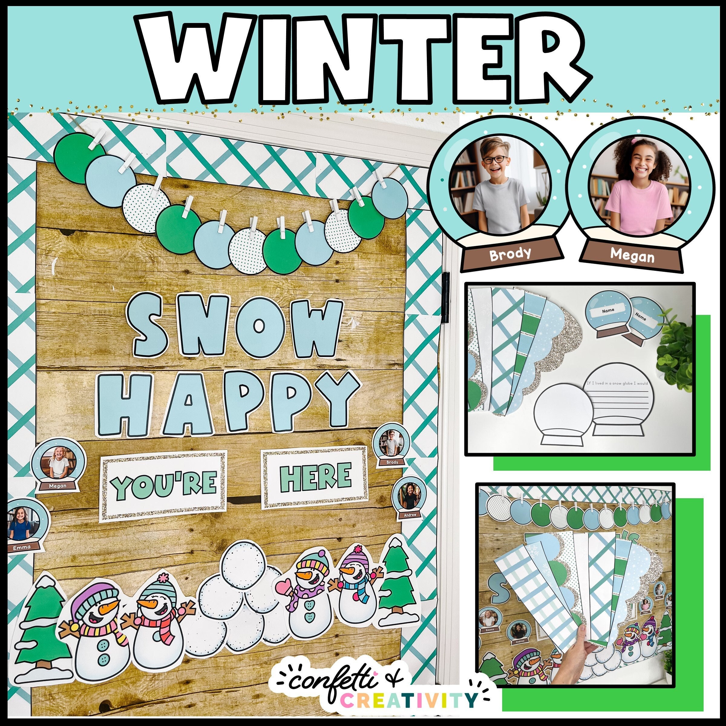 Winter Snowman Classroom Door Decor Kit (digital Download) - Etsy