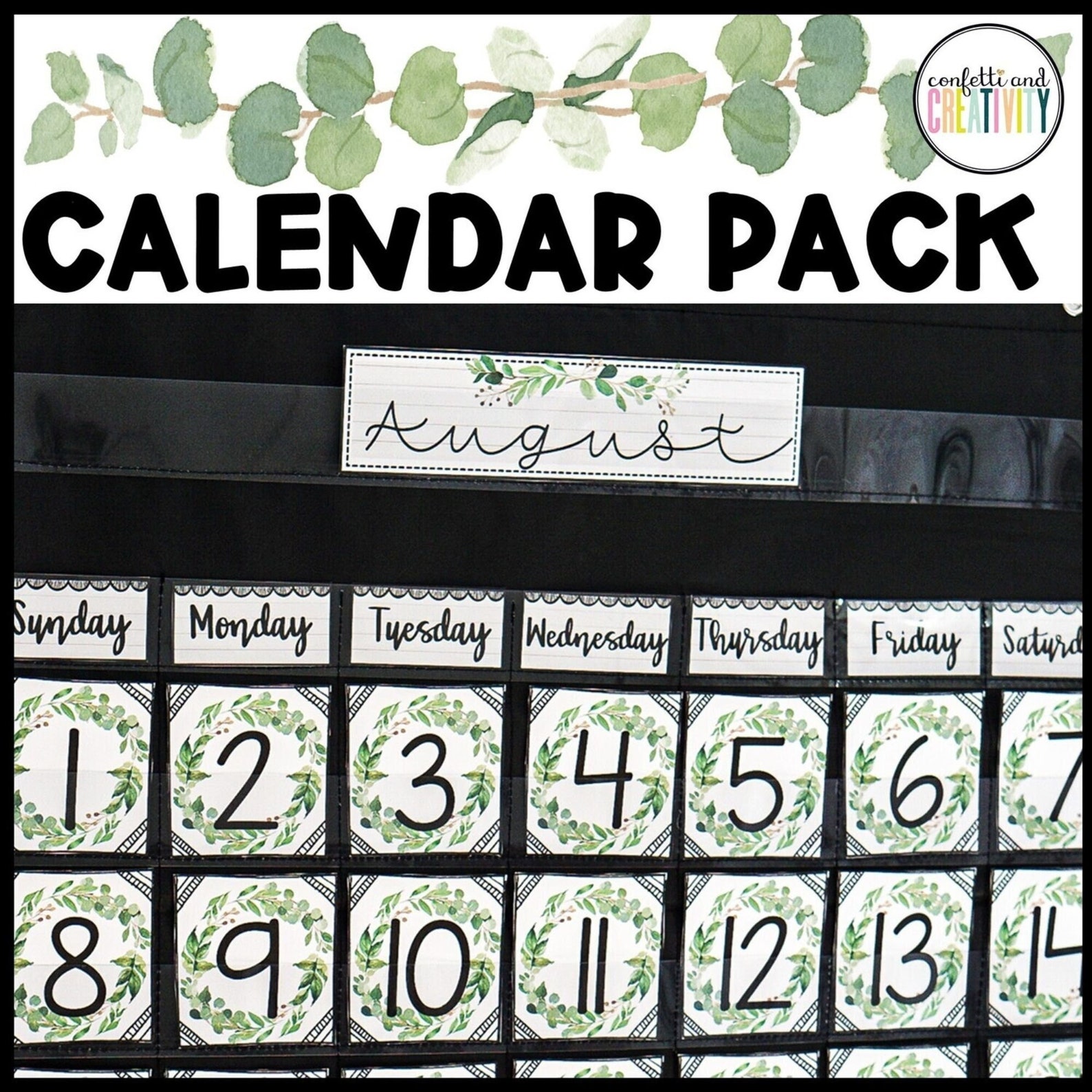 Modern Farmhouse Classroom Calendar Pack Pocket Chart - Etsy