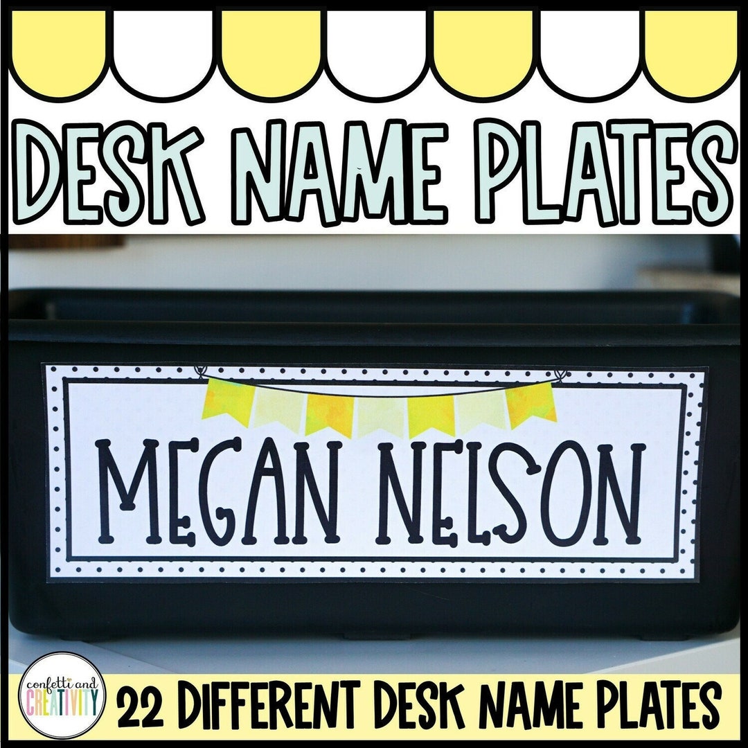 Lemon Student Desk Plates | Student Name Tags | Desk Name Plates for ...