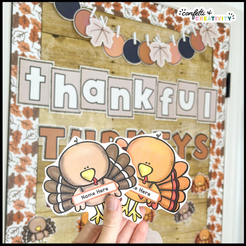 Thanksgiving Classroom Door Decor Kit: Thankful Turkeys & Owls (digital ...