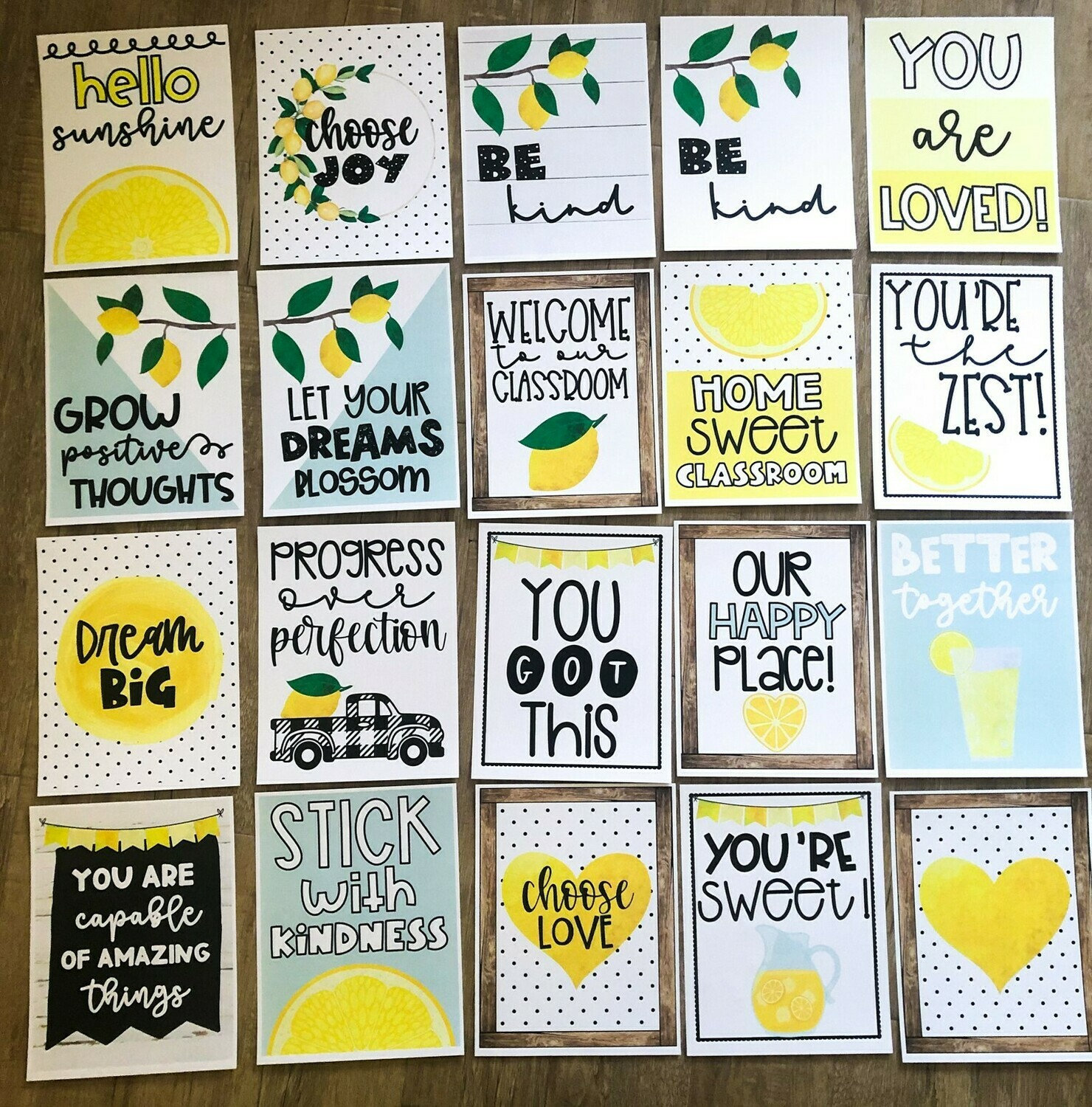 Lemon Classroom Quote Posters: Bulletin Board Classroom Decor (digital ...