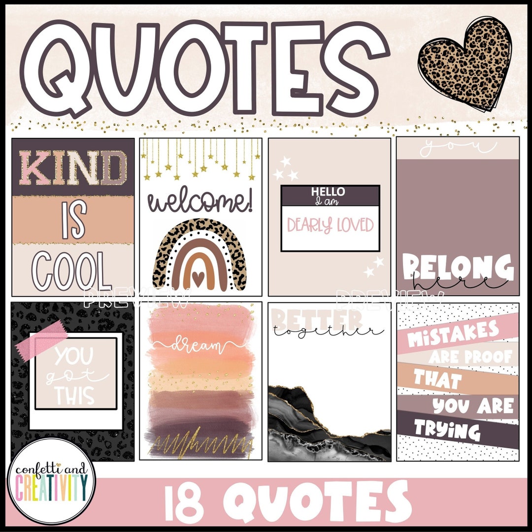 Boho Classroom Quote Posters: Neutral Elementary Decor (digital ...