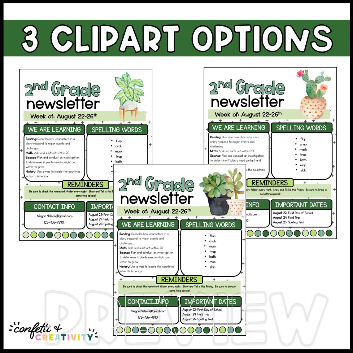 Plant Classroom Newsletter Template: Editable Teacher Newsletter ...