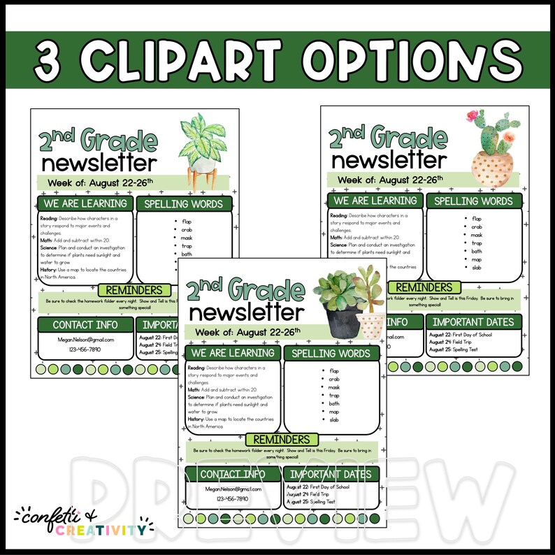 Plant Classroom Newsletter Template: Editable Teacher Newsletter ...