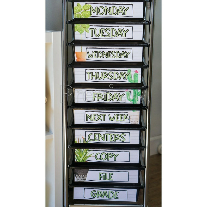 Plant Classroom Decor: 10-drawer Cart Labels (digital Download) - Etsy