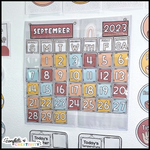 Neutral Classroom Calendar Pack | Pocket Chart Calendar Cards | Flip ...