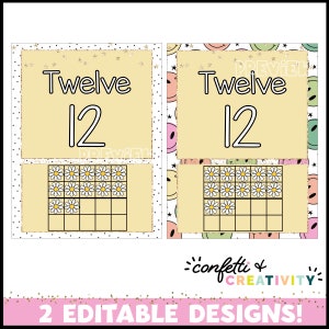 Classroom Number Posters With Ten Frames 0-20 | Retro Classroom Decor ...