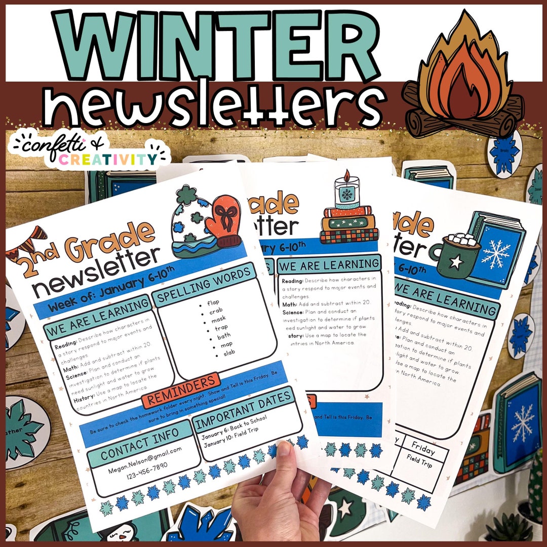 EDITABLE Winter Classroom Newsletter | Teacher Newsletter Template ...