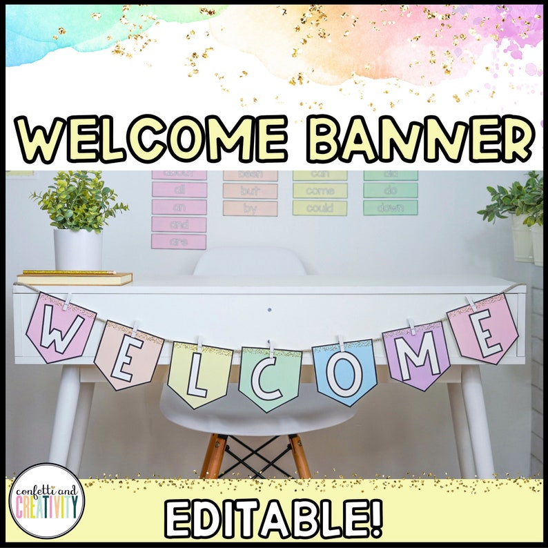Editable Classroom Welcome Banner Pastel Classroom Decor - Etsy Australia